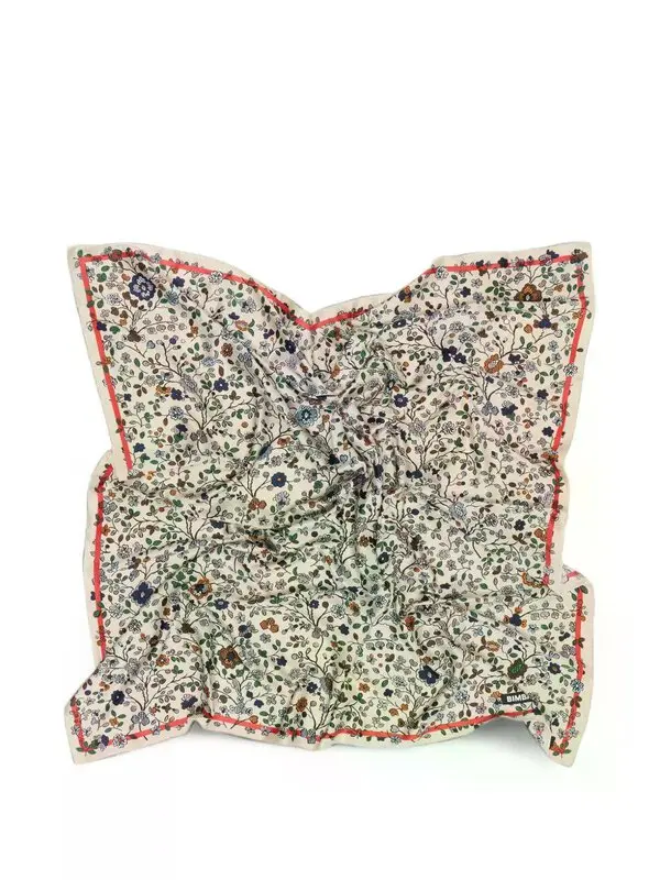 Bimba Y Lola Light Gray Lace Floral Scarf