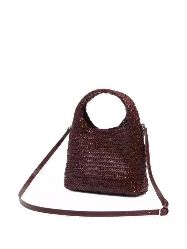 Bimba Y Lola Small Burgundy Plaited Leather Paper Bag