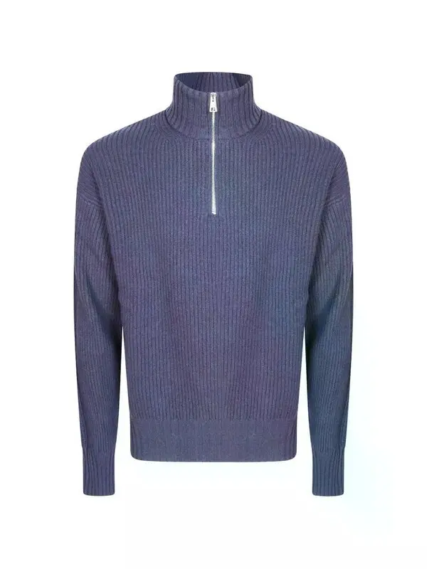 DIANA STUDIO Ribbed Knit Quarter-zip Sweater - Blue
