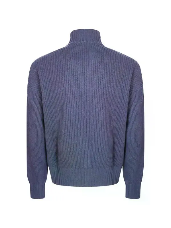 DIANA STUDIO Ribbed Knit Quarter-zip Sweater - Blue