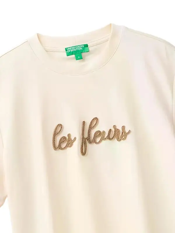 BENETTON Embroidered-logo T-shirt
