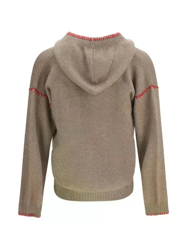 BAZISZT Contrast-stitch Hooded Sweater