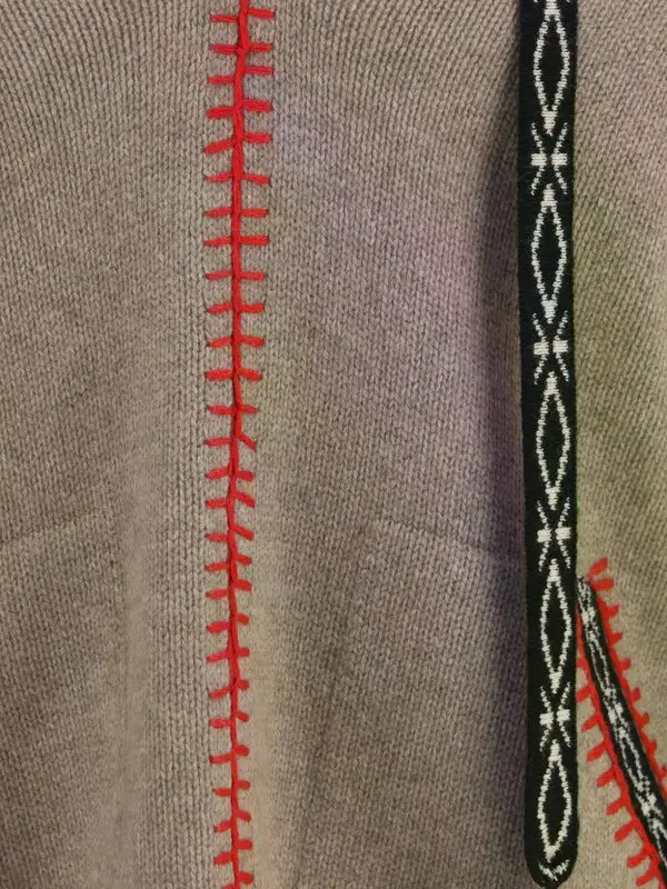 BAZISZT Contrast-stitch Hooded Sweater