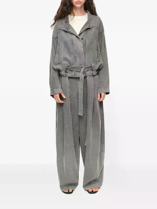 Bimba Y Lola Washed Light Gray Fluid Denim Jacket