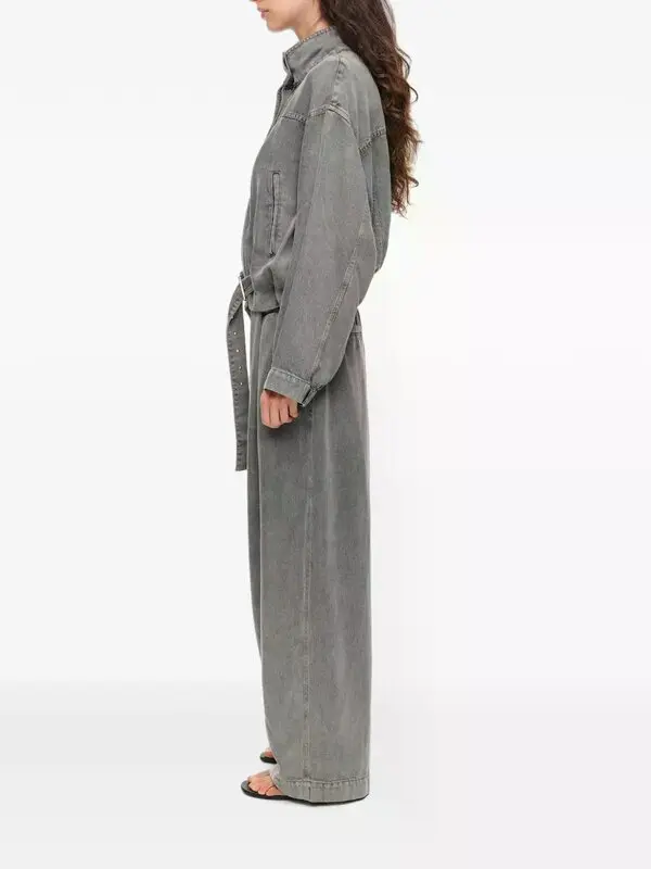 Bimba Y Lola Washed Light Gray Fluid Denim Jacket