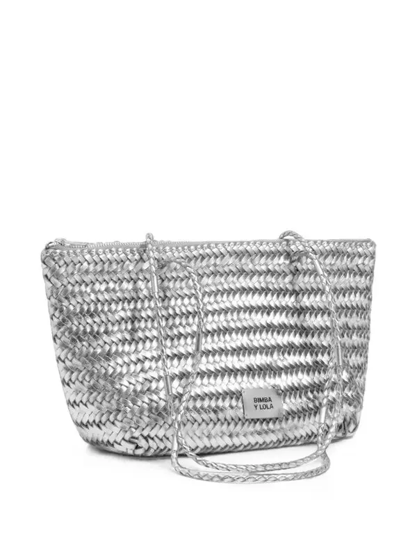 Bimba Y Lola Medium Woven Leather Tote Bag