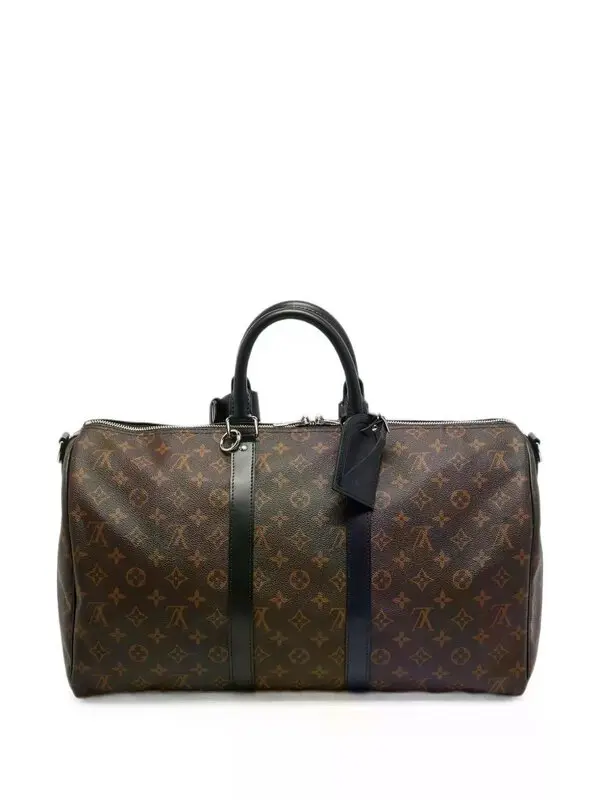 LOUIS VUITTON Keepall Bandoulière Monogram Macassar Duffel Bag