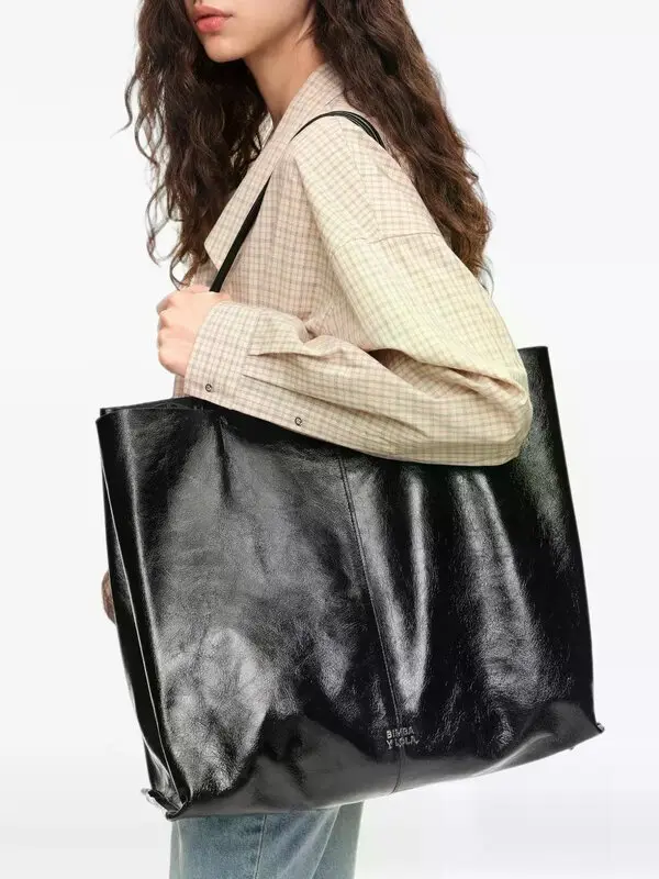 Bimba Y Lola Shiny Leather Maxi Shopper Bag