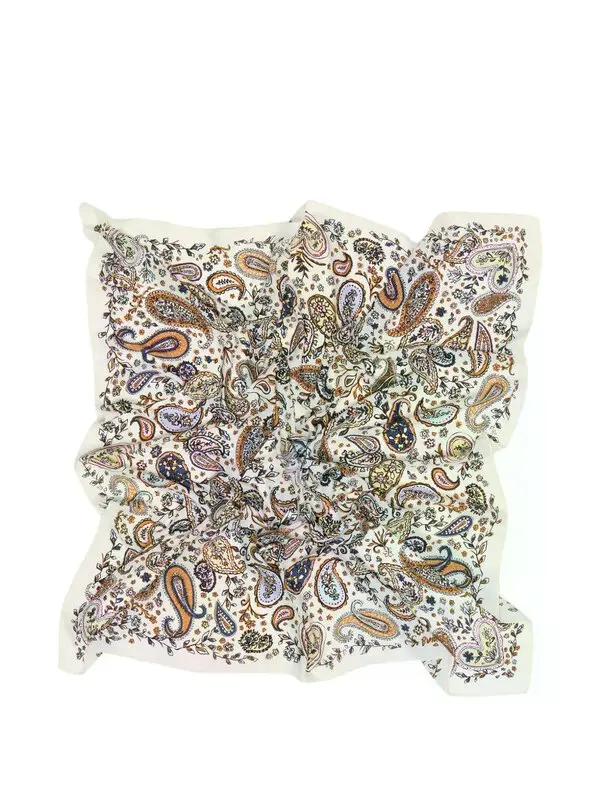 Bimba Y Lola Ivory Paisley Scarf - Neutrals