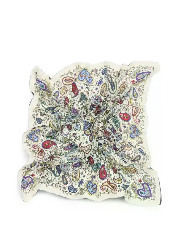 Bimba Y Lola Off-white Paisley Shawl