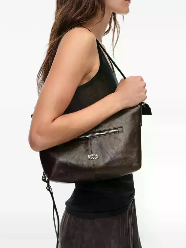 Bimba Y Lola Medium Dark Leather Madrid Bag