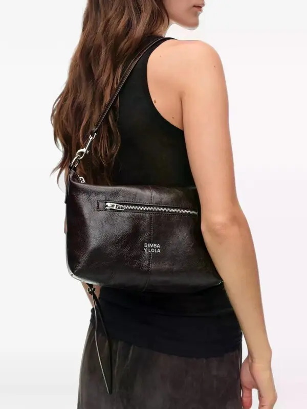 Bimba Y Lola Medium Dark Leather Madrid Bag