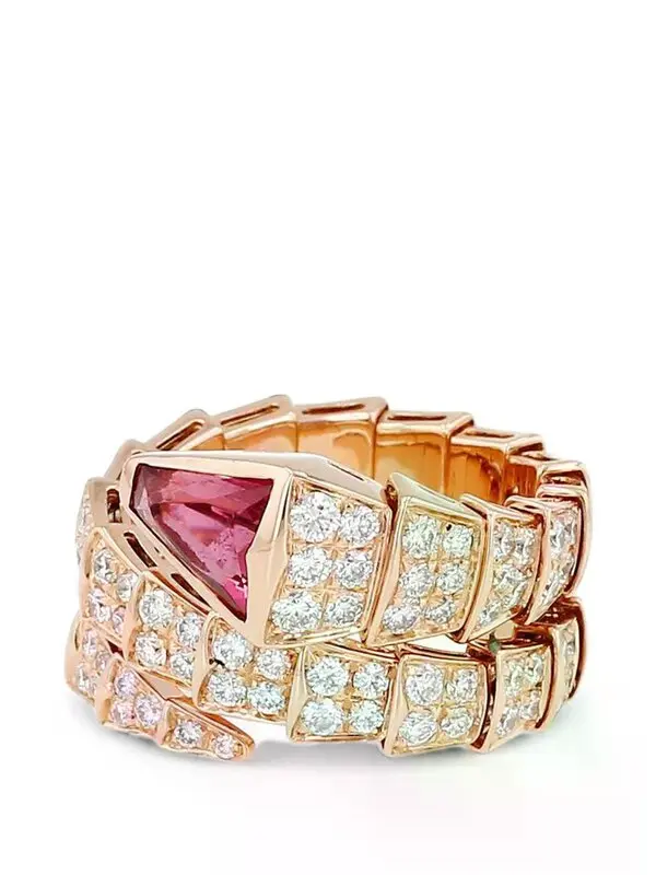 BVLGARI 2020s Serpenti Viper Tourmaline And Diamond Ring - Gold