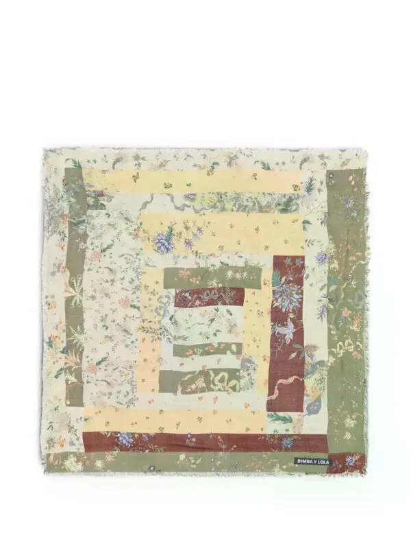 Bimba Y Lola Romantic Flowers Patchwork Shawl