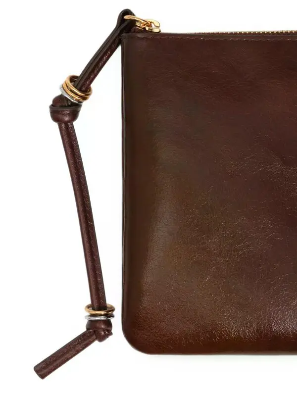 Bimba Y Lola Dark-tan Medium Leather Make-up Clutch - Brown