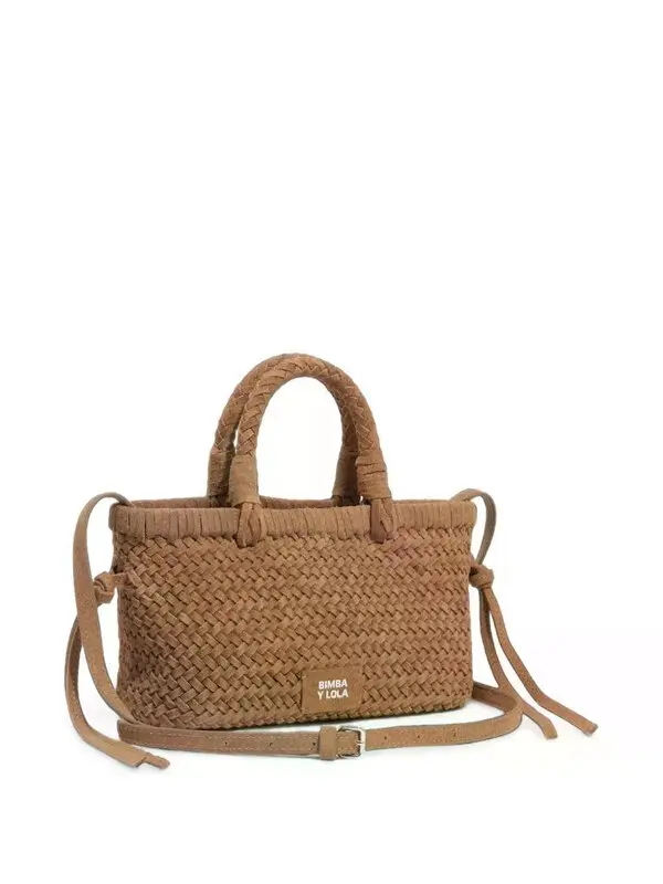 Bimba Y Lola Small Camel Plaited Suede Crossbody Bag