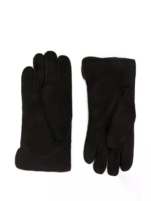 Corneliani Logo Plaque Suede Gloves