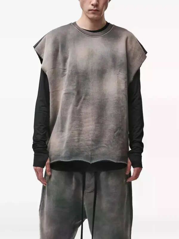 THOM KROM Stone-washed Raw-edge Vest