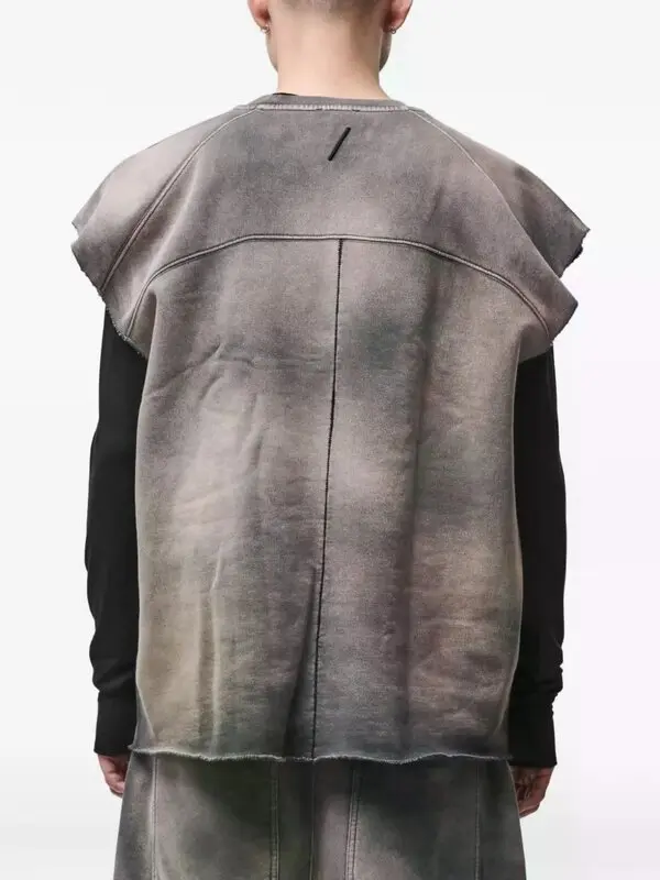 THOM KROM Stone-washed Raw-edge Vest