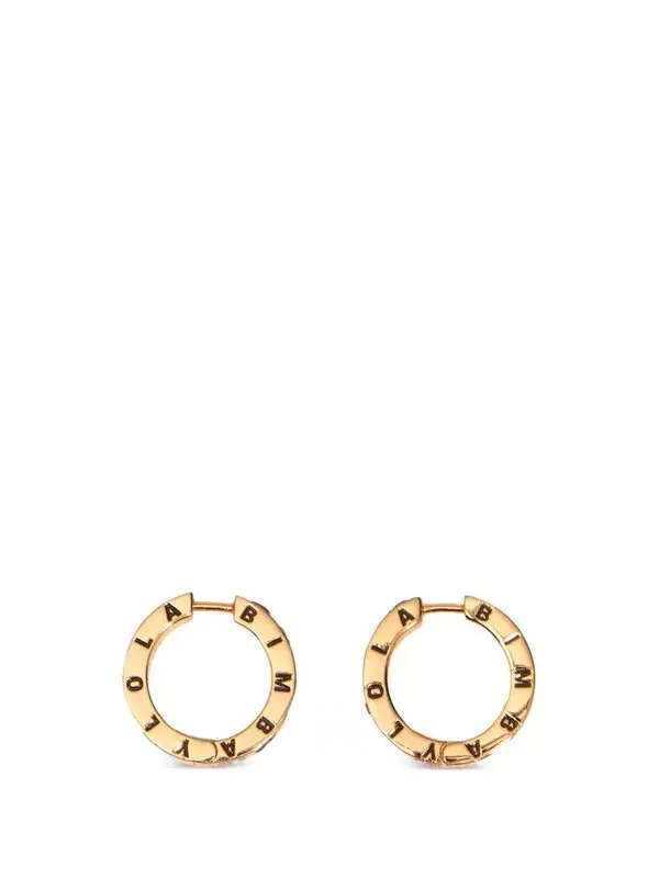 Bimba Y Lola Medium Multicolor Crystals Heart-logo Hoop Earrings