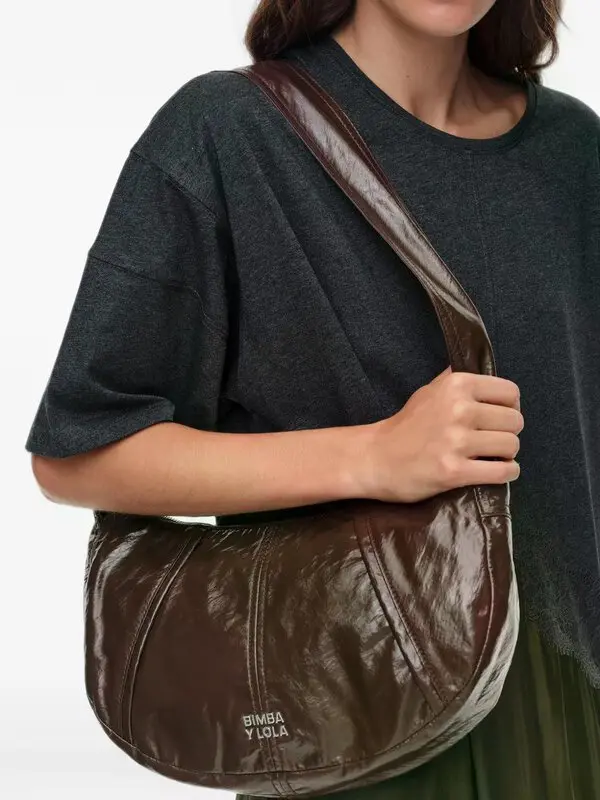 Bimba Y Lola Medium Moon Chocolate Glitter Bag