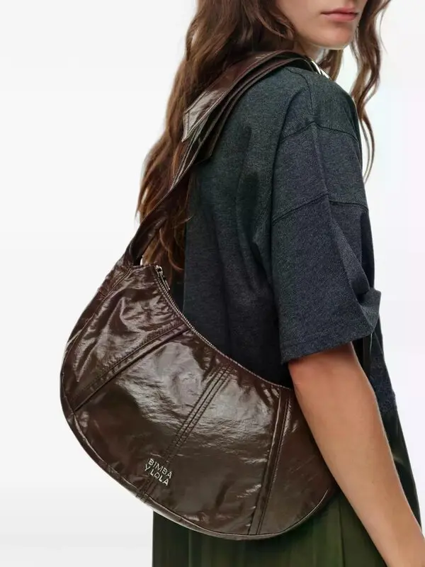 Bimba Y Lola Medium Moon Chocolate Glitter Bag