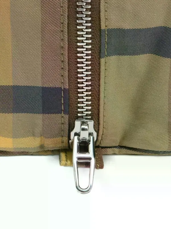 Bimba Y Lola Small Khaki And Garnet Tartan Jacquard Make-up Case - Neutrals