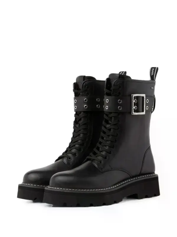 Karl Lagerfeld Kyla Lace-up Buckle Boots