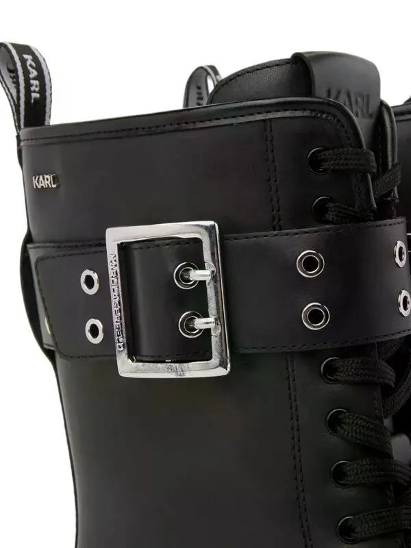 Karl Lagerfeld Kyla Lace-up Buckle Boots