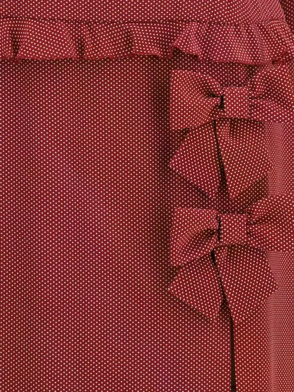 Alessandra Rich Midi Bow-embellished Ruffled Dress
