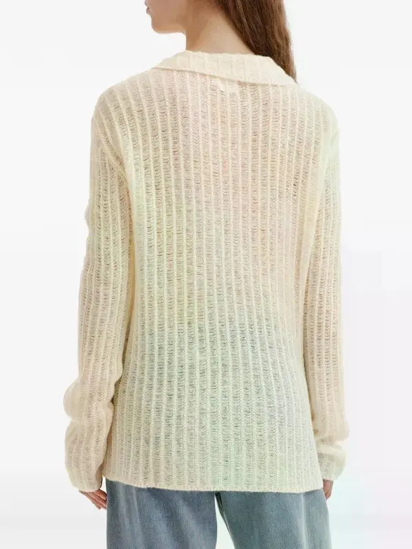 B+AB Ribbed-knit Collared Cardigan