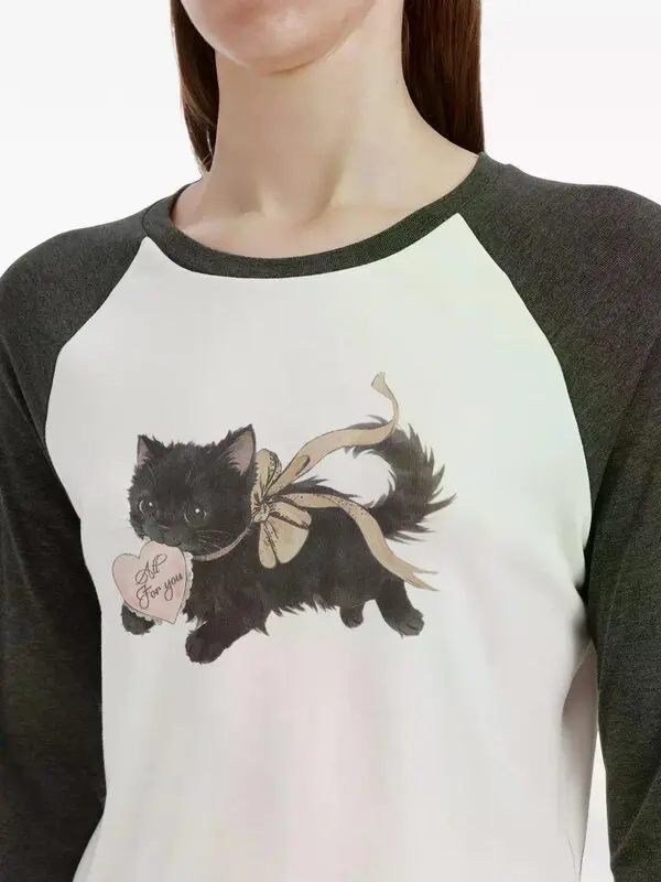 B+AB Cat-print Long-sleeve T-shirt