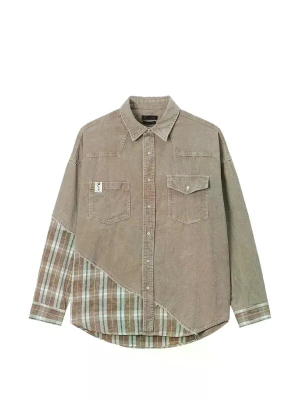 FIVE CM Patchwork Corduroy Shirt - Neutrals
