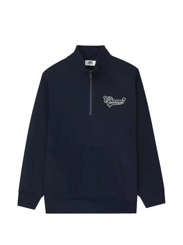CHOCOOLATE Logo-embroidered Quarter-zip Sweater