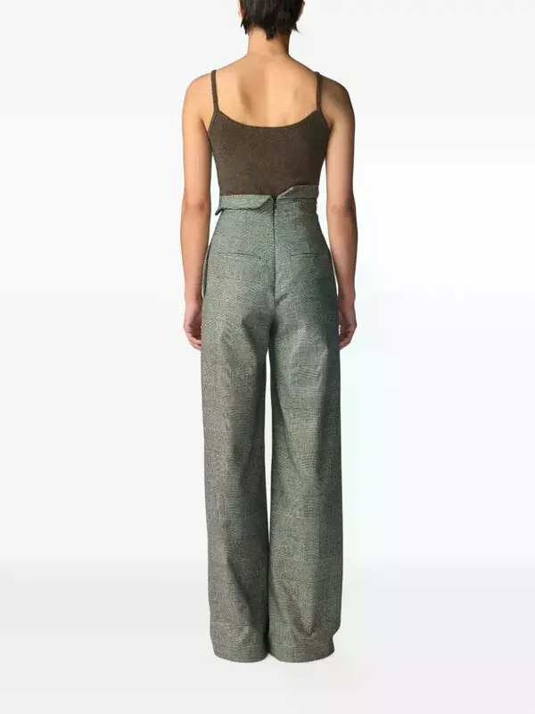 Monse Lapel-waistband Checked Trousers