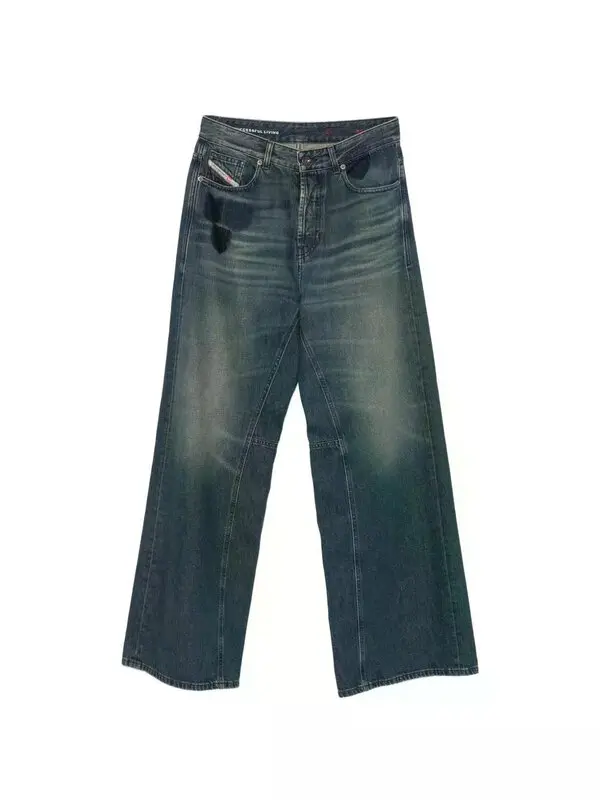 DIESEL® Wide-leg Jeans With Faded Effect - Blue