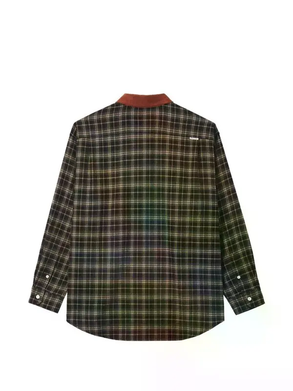 Izzue Check-pattern Corduroy-collar Shirt