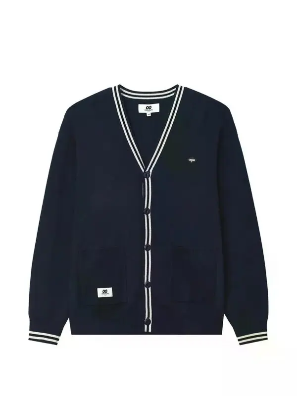 CHOCOOLATE Stripe Trim Button-up Cardigan