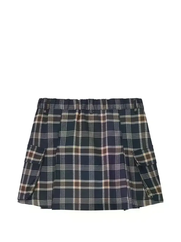 CHOCOOLATE Check-pattern Cargo Mini Skirt - Blue