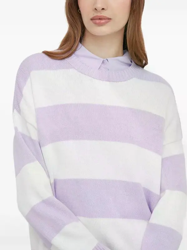 BENETTON Horizontal Stripe Sweater - Purple