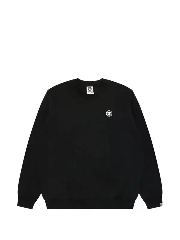 AAPE BY *A BATHING APE Crew Neck Logo Patch Sweater - Black