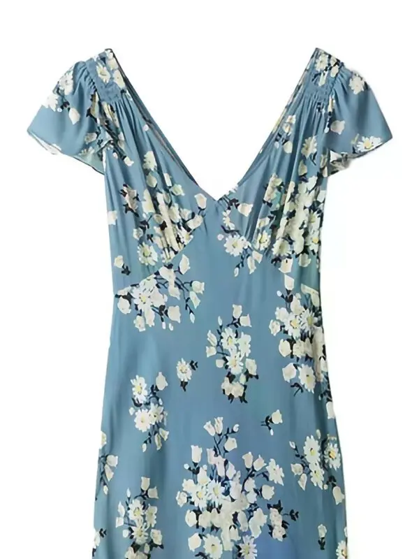 Rixo Floral Print Midi Dress - Blue