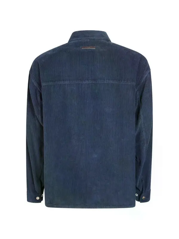 PAOLO PECORA Corduroy Press-stud Shirt - Blue