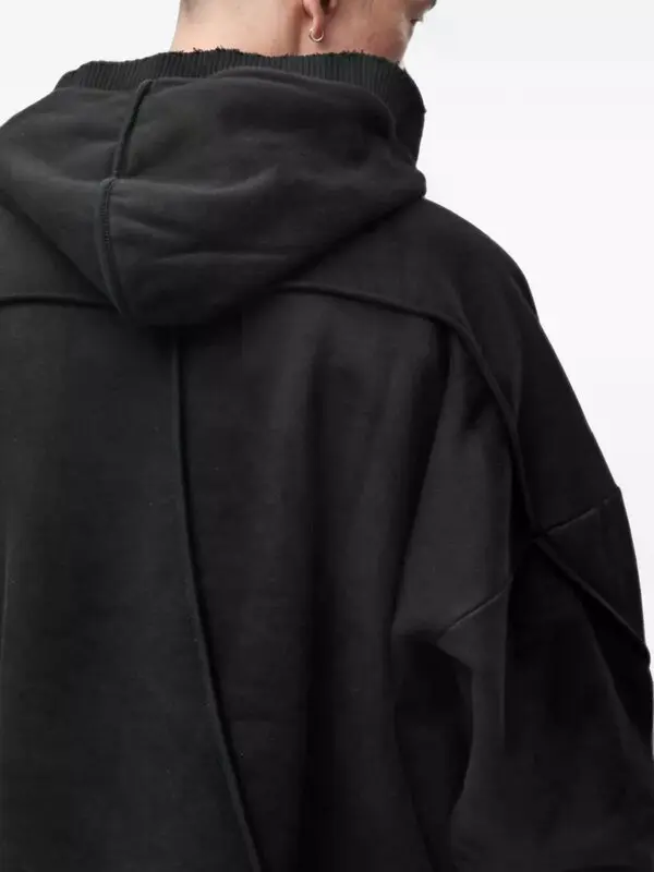 THOM KROM Raw-edge Panelled Hoodie