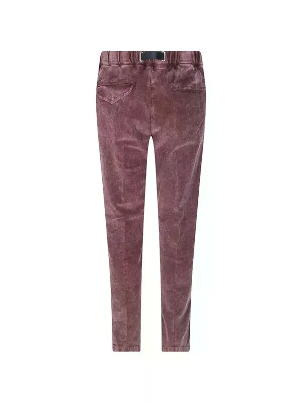 WHITE SAND Belted Corduroy Trousers - Red
