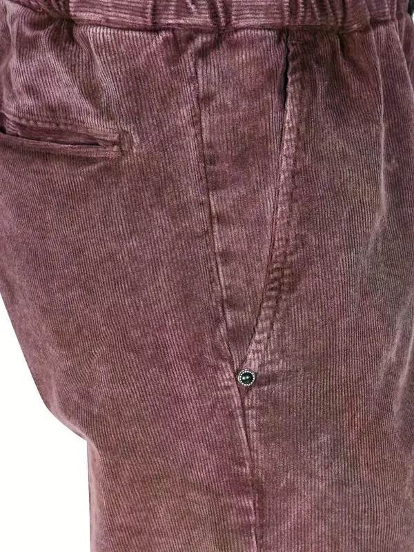 WHITE SAND Belted Corduroy Trousers