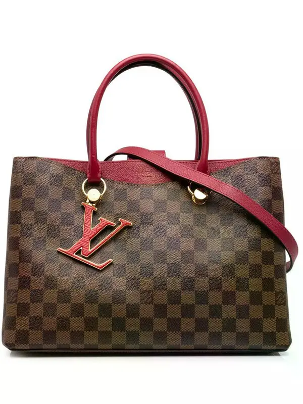 LOUIS VUITTON Damier Ebene Riverside Satchel - Brown