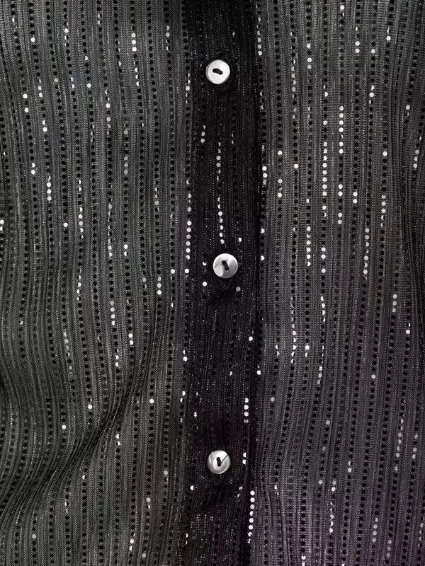 PALMACEA Nuna Sequin Embellished Sheer Shirt