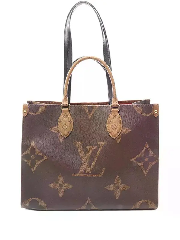 LOUIS VUITTON Monogram Reverse Giant Onthego Mm Satchel - Brown