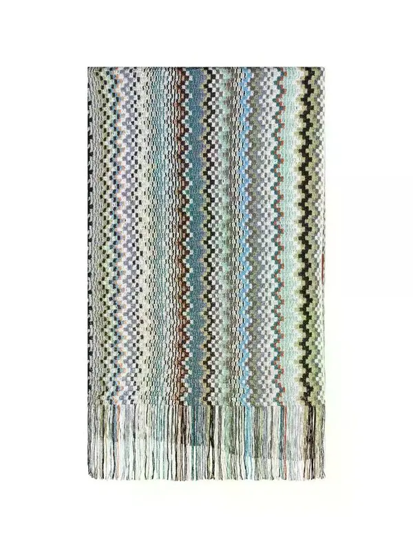 Missoni Fringe-trim Scarf - Blue